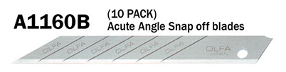 OLFA A1160B 9mm Art Blades 10/pack - Stainless Steel 30º Acute Angle – Southern Sign Supply